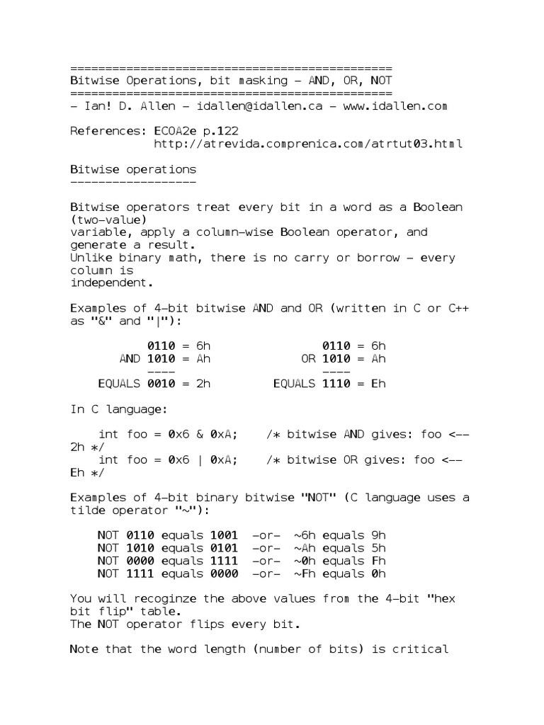 Bit Masking | PDF | Letter Case | Bit