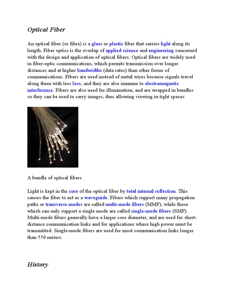 Optical Fiber | PDF | Optical Fiber | Attenuation