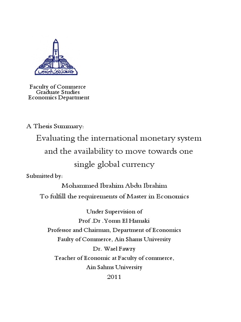 Global Currency System Evaluation Thesis | PDF | Politics | Social Science