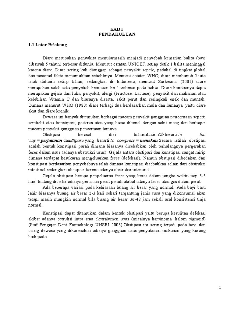MAKALAH Diare Dan Obstipasi | PDF