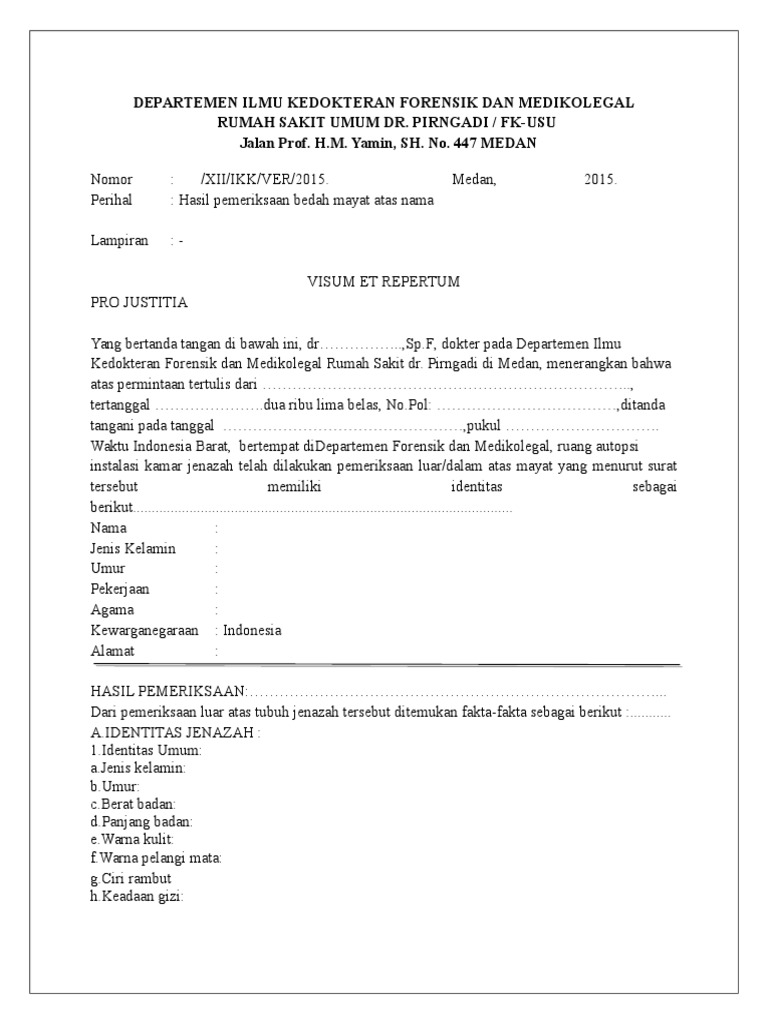 Format Visum Et Repertum | PDF