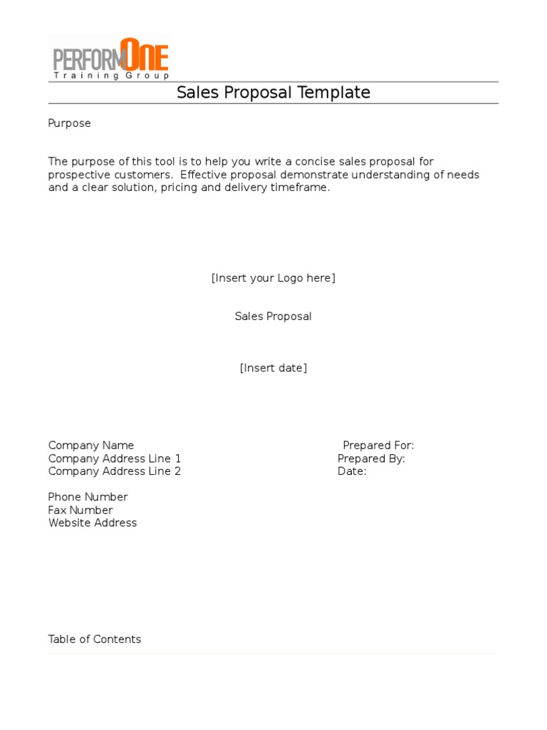 Sales Proposal Sales Proposal Template 1.doctemplate 1 | PDF ...