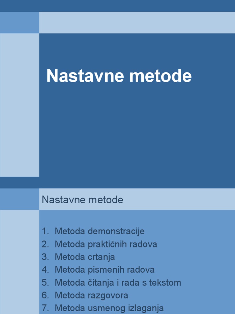 Nastavne Metode | PDF