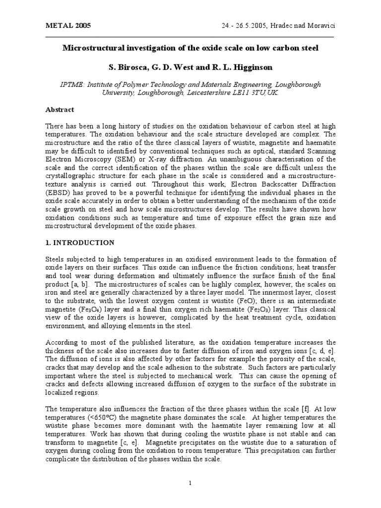 Oxide Scale | PDF | Microstructure | Scanning Electron Microscope