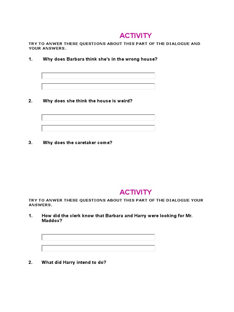 Dialogue Analysis Questions and Answers | PDF