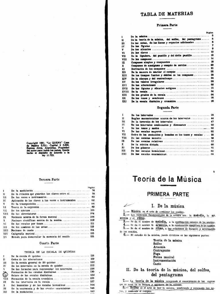 Teoria de La Musica (Alberto Williams) | PDF