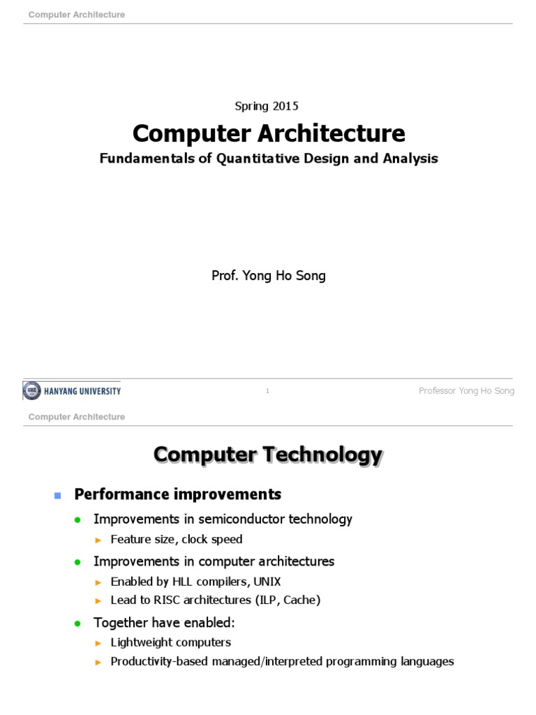 CH 01. Fundamentals of Quantitative Design and Analysis | PDF | Parallel Computing | Instruction Set