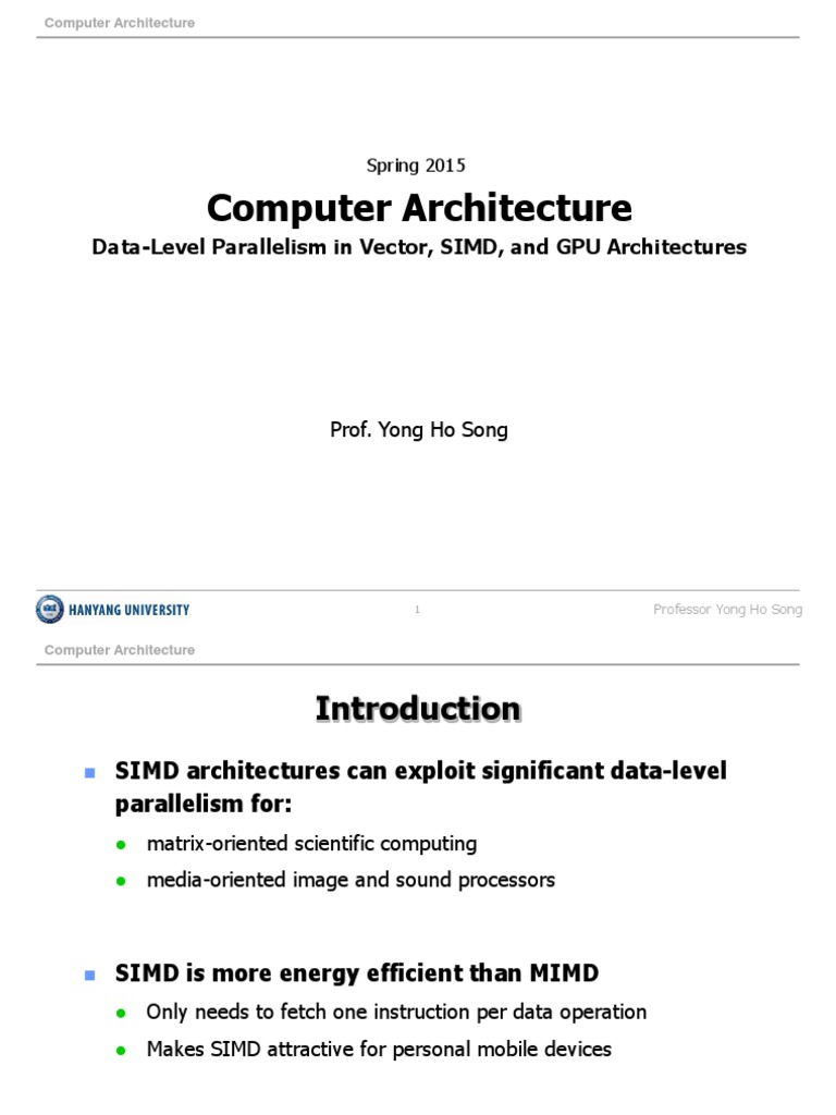 CH 04. Data-Level Parallelism in Vector, SIMD, and GPU Architectures | PDF | Thread (Computing ...