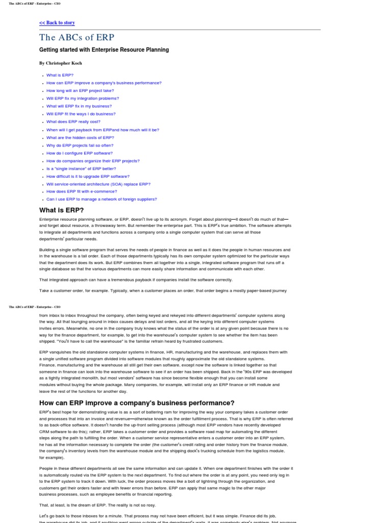 The ABC of ERP | PDF | Enterprise Resource Planning | Inventory
