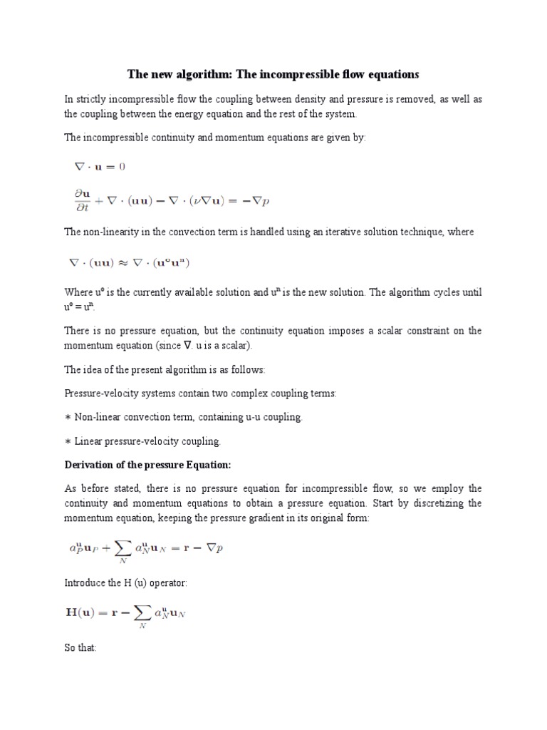 The PISO Algorithm-1 | Download Free PDF | Momentum | Equations