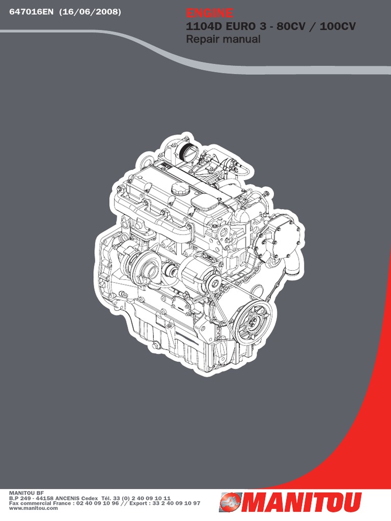 Manual Motor Perkins 1104D Euro 3. | PDF | Internal Combustion Engine ...