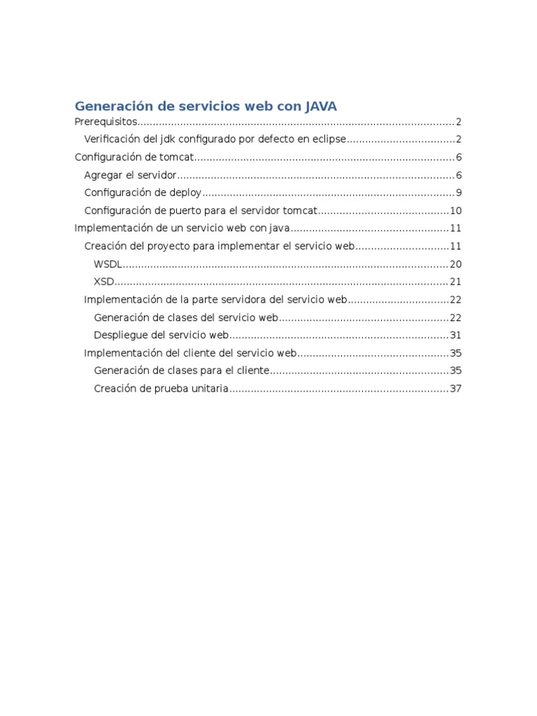 Generación de Servicios Web Con JAVA | PDF | Eclipse (software) | Java (lenguaje de programación)