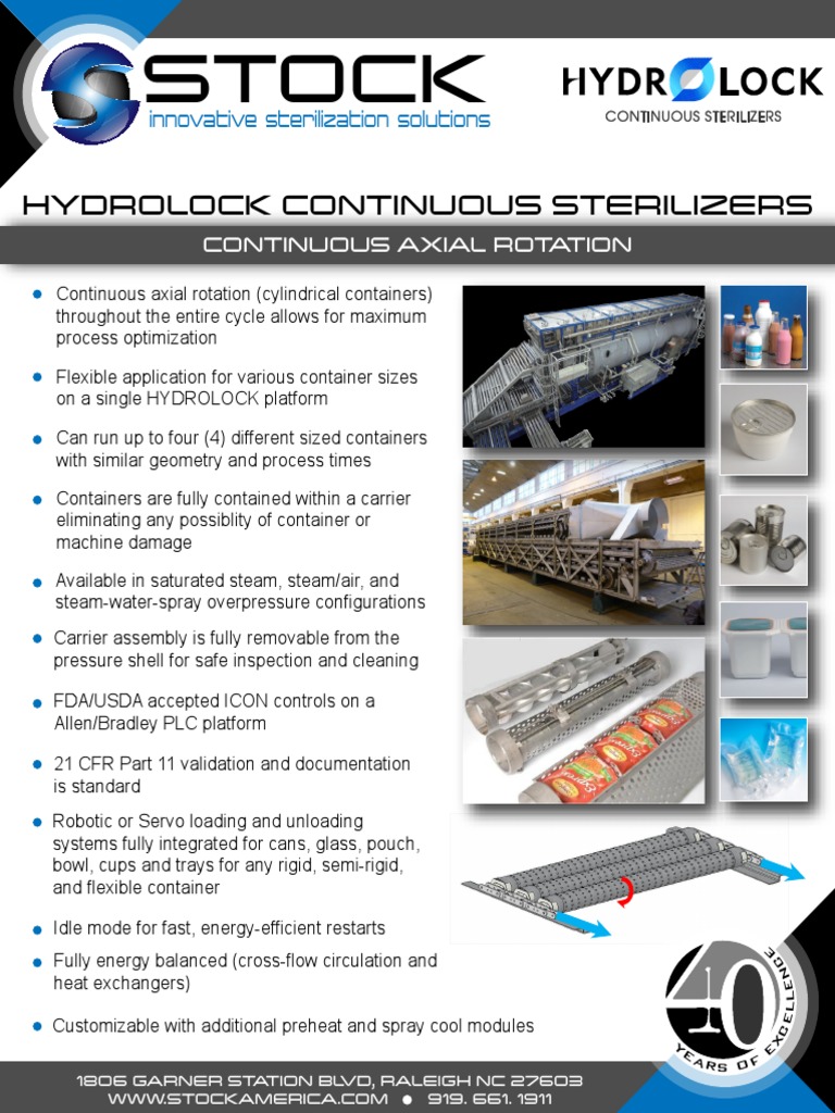 Hydrolock Continuous Sterilizer Solutions | PDF