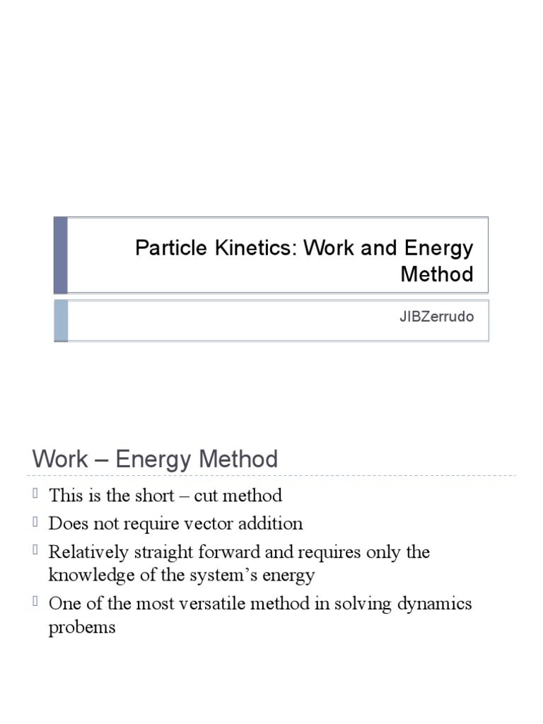 Work Energy Method | PDF | Force | Friction