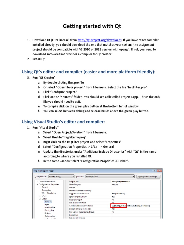 Getting started with Qt IDE setup | PDF | Microsoft Visual Studio ...