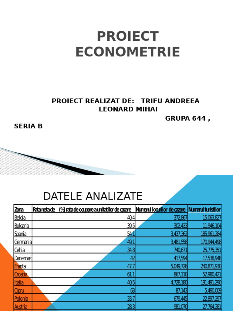 Proiect Econometrie