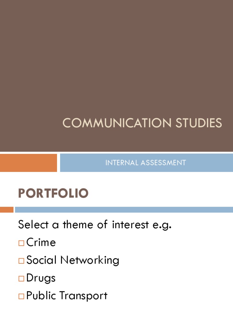 Communication Studies IA Portfolio Guide | PDF | General Fiction