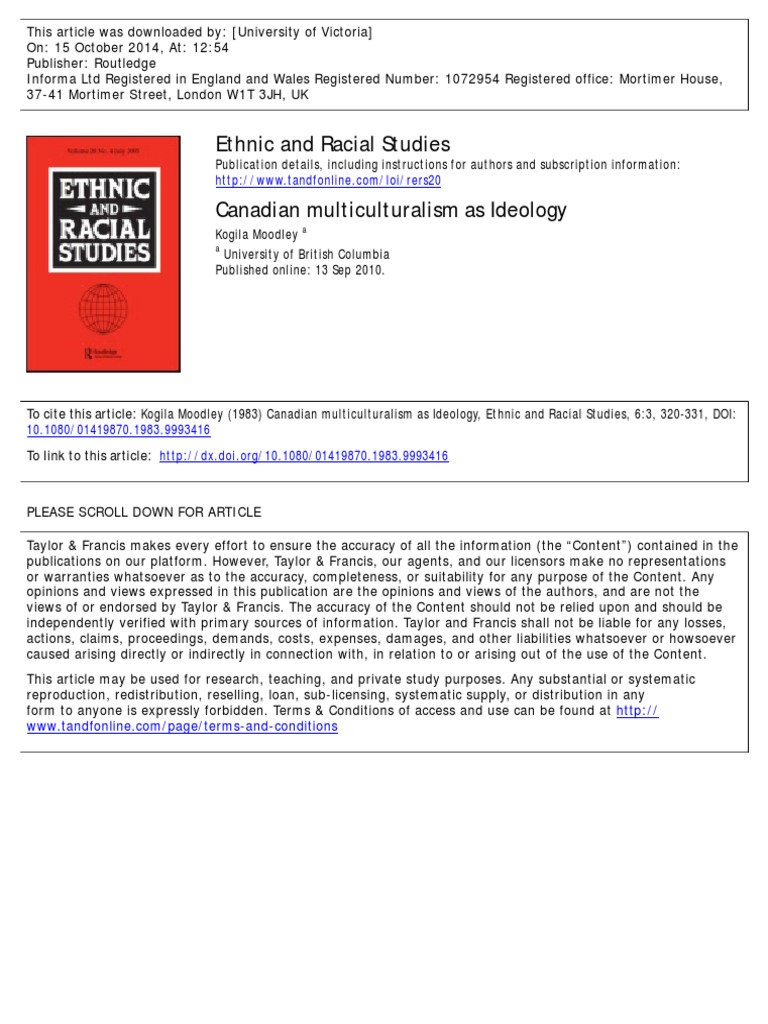 Ethnic and Racial Studies | PDF | Multiculturalism | Immigration