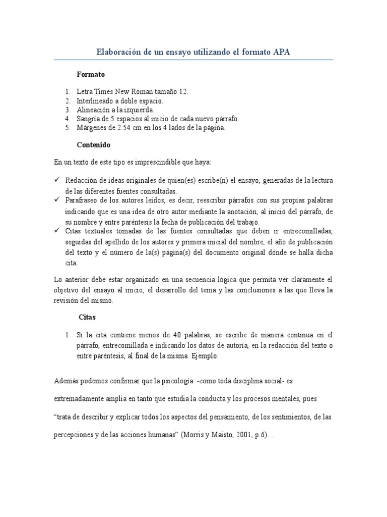 Tips Para Aplicar El Formato APA en Un Ensayo | Comillas | Ensayos