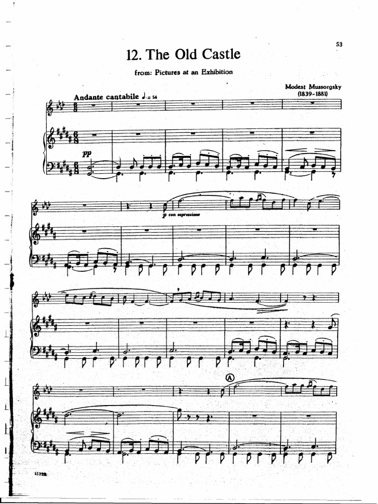 Modest Mussorgsky The Old Castle From Pictures at en Exhibition Alto ...