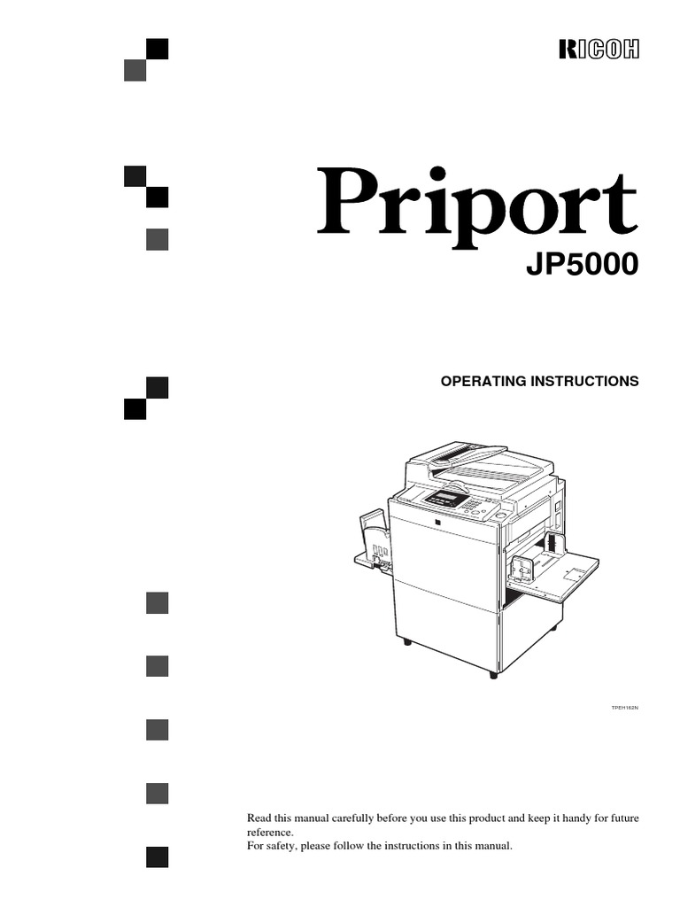 Ricoh Priport JP5000 | PDF | Paper | Electromagnetic Interference