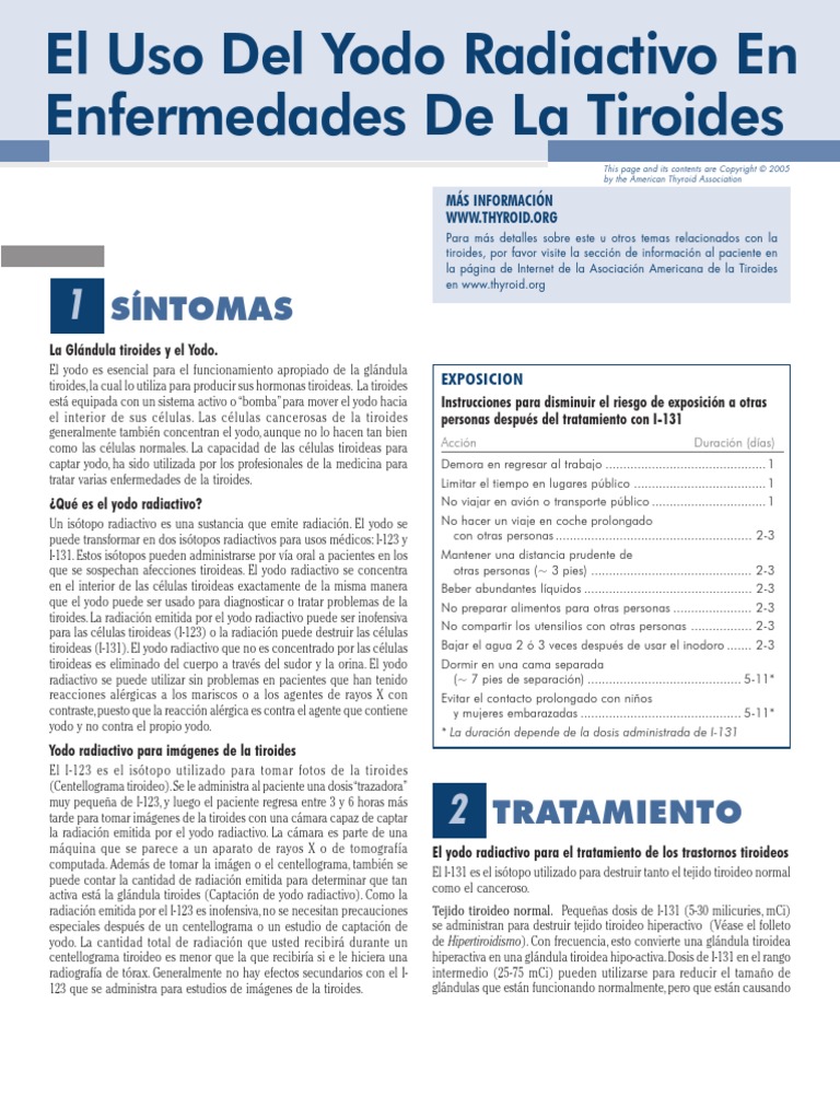 Yodo Radiactivo en Enfermedad Tiroides | PDF | Hipertiroidismo | Tiroides
