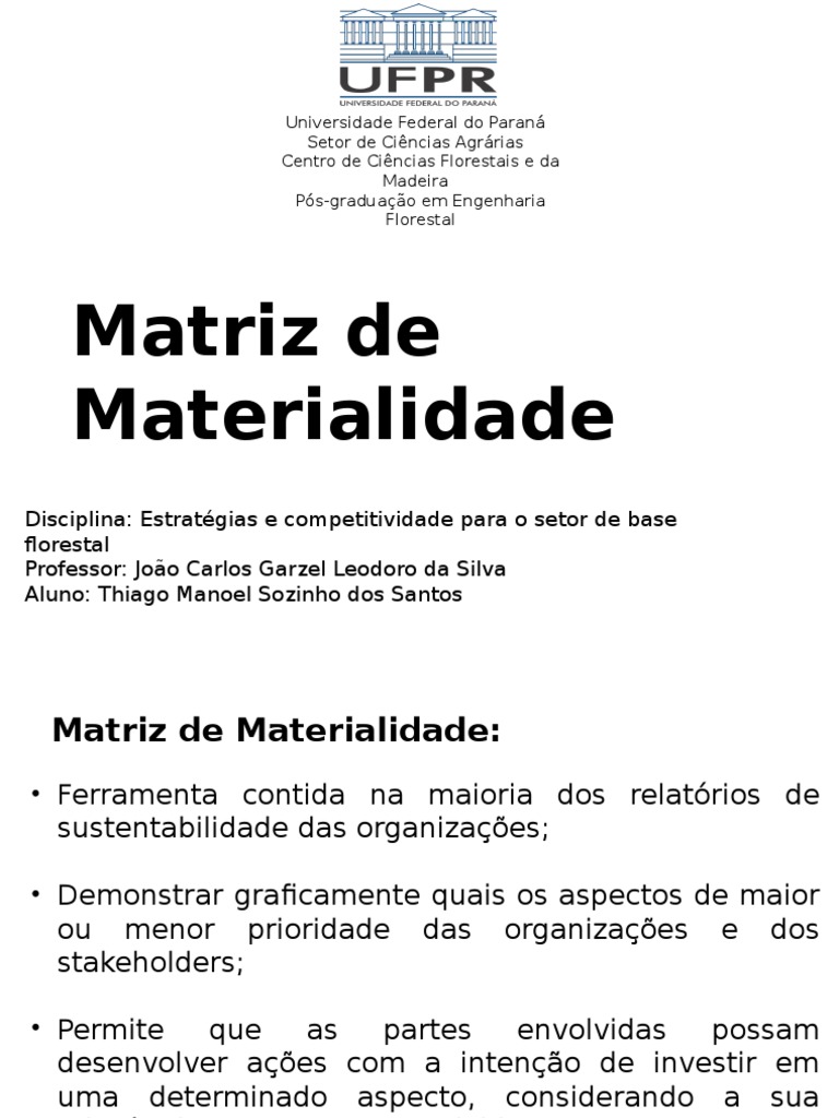 Apresentacao Matriz Materialidade | PDF | Cidade | Science