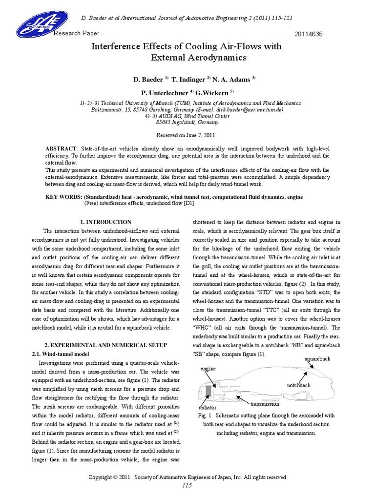 Interference Effects of Cooling Air-Flows With External Aerodynamics ...