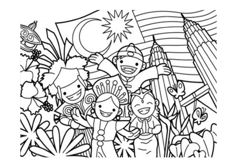 Colouring Page Merdeka Picture | PDF