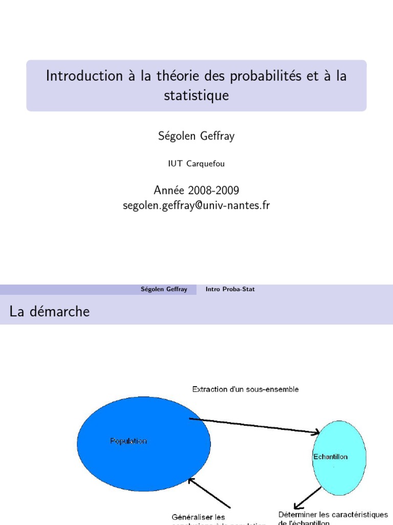Introduction à la probabilité et statistique | PDF | Loi de probabilité ...