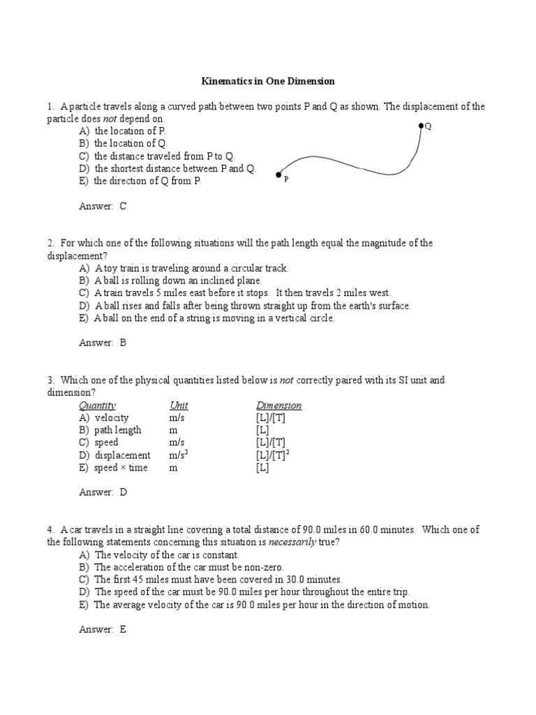 02) Kinematics in One Dimension | PDF | Acceleration | Velocity