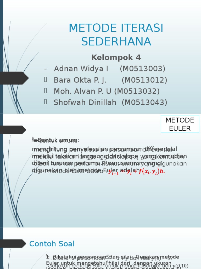 Numerical Methods-Metode Euler, Heun, Runge-Kutta | PDF