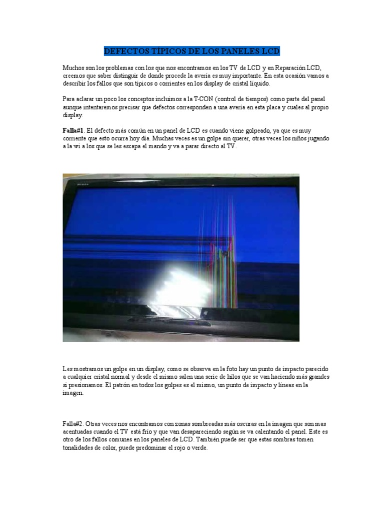 Defectos Típicos de Los Paneles LCD | PDF | Pantalla de cristal líquido ...