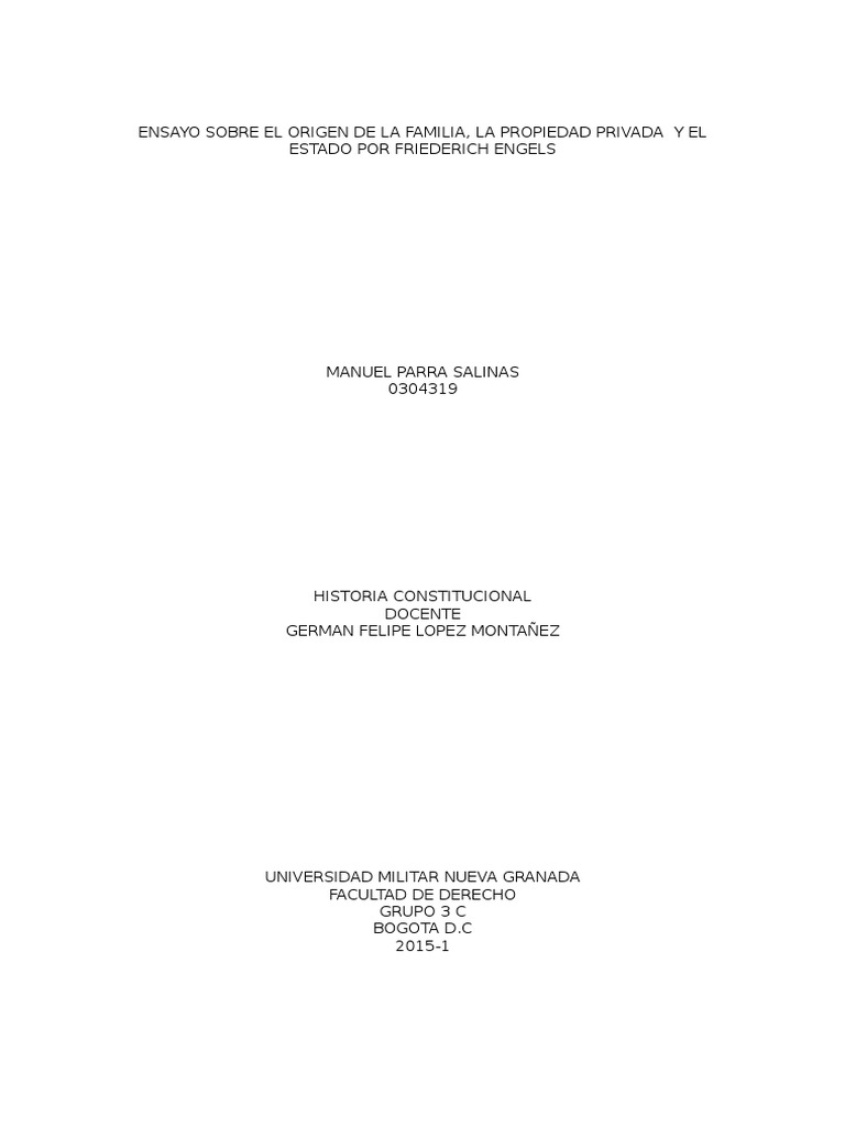 Ensayo Origen de La Familia | PDF | Mujer | Familia Ensayo Origen de La Familia | PDF | Mujer | Familia