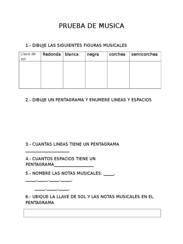 Prueba De Musica