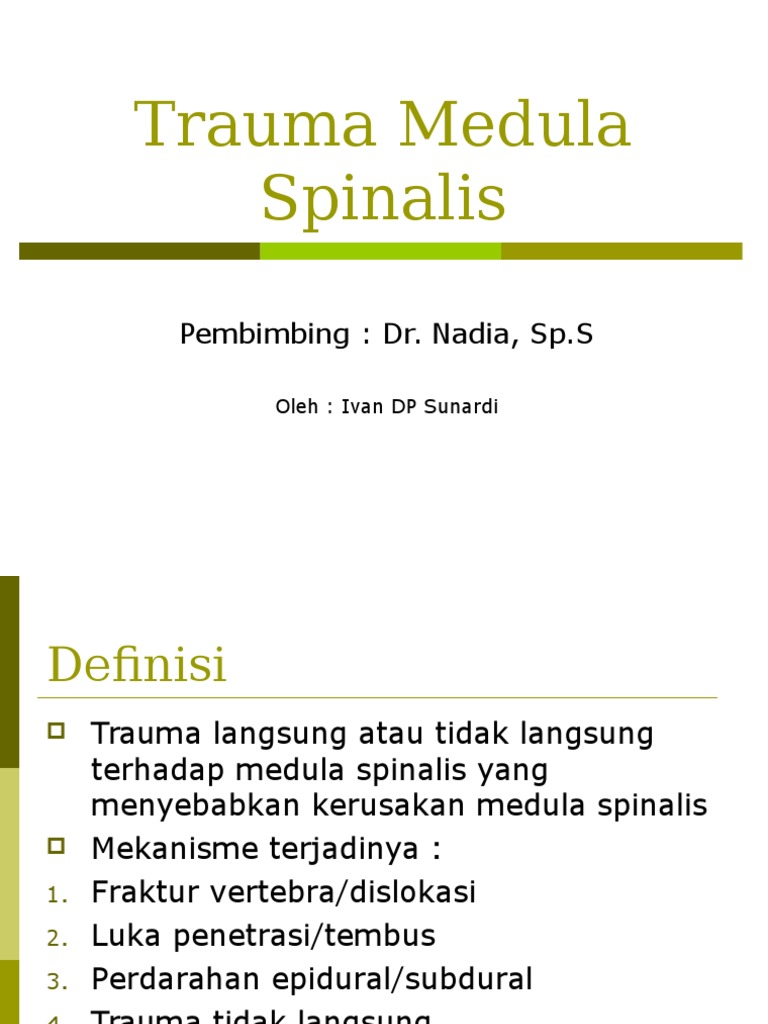 Trauma Medula Spinalis | PDF