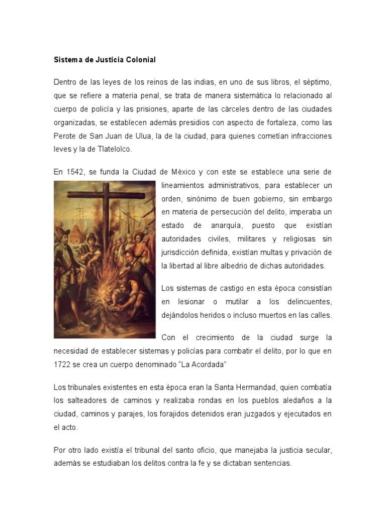 Sistema de Justicia Colonial | PDF | Prisión | Delito