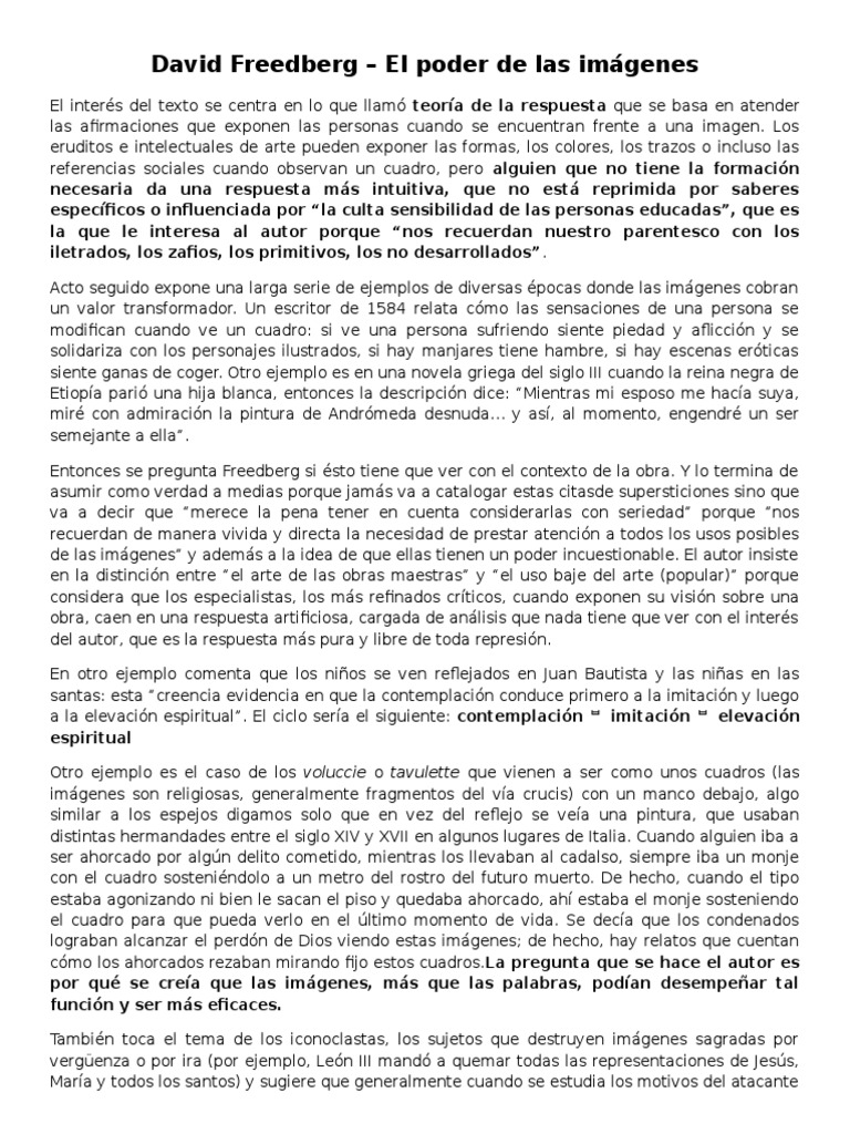Freedberg - El Poder de Las Imágenes | PDF | Pinturas | Imagen