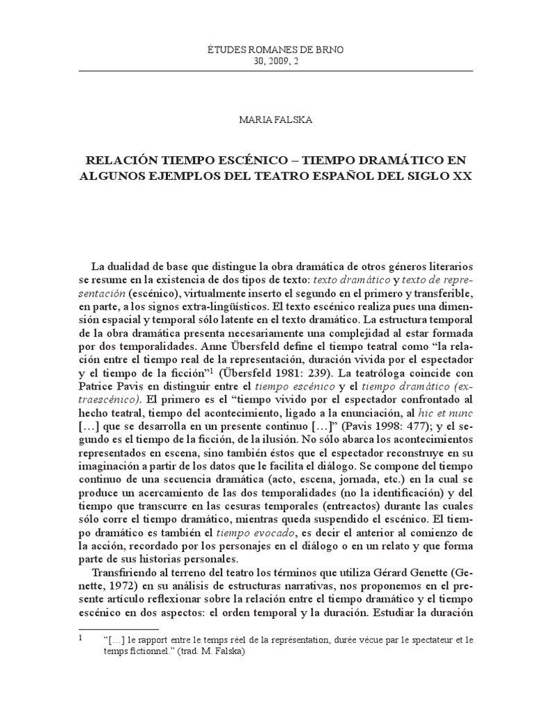 Tiempo Escénico y Dramático en Teatro | PDF | Teatro | Narración