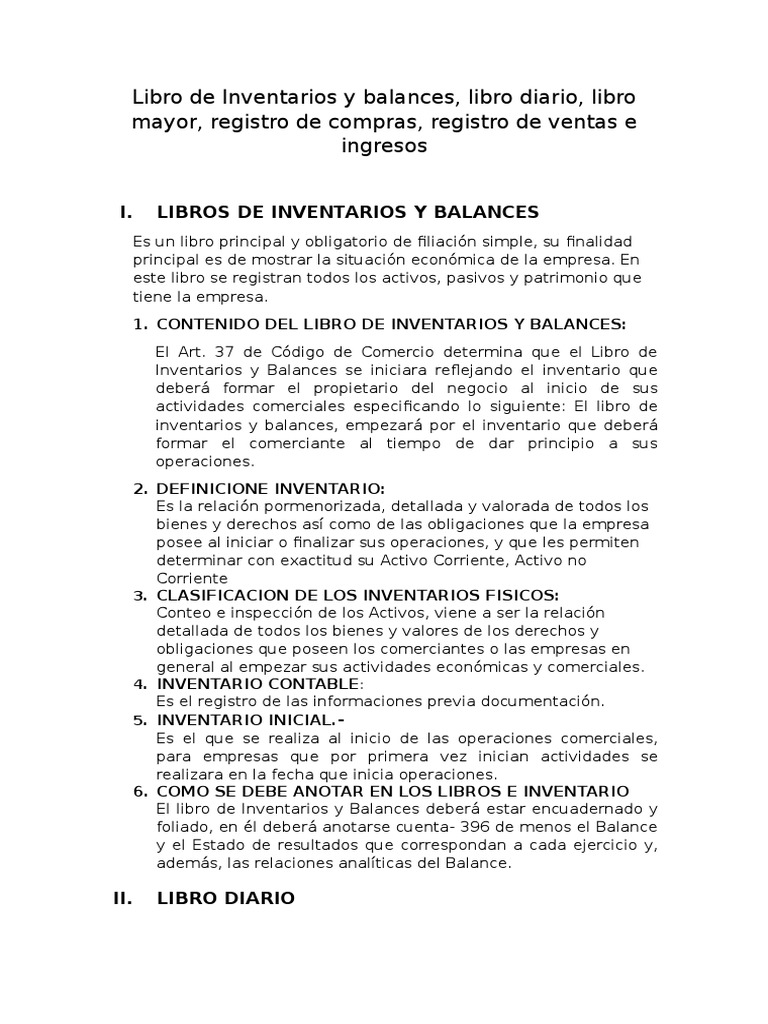 Libro de Inventarios y Balances | PDF | Hoja de balance | Economias