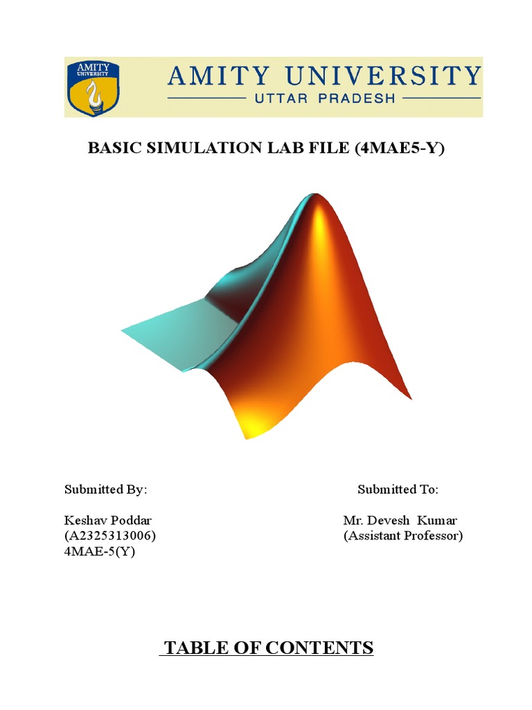 Basic Simulation Lab File | PDF | Matrix (Mathematics) | Eigenvalues And Eigenvectors