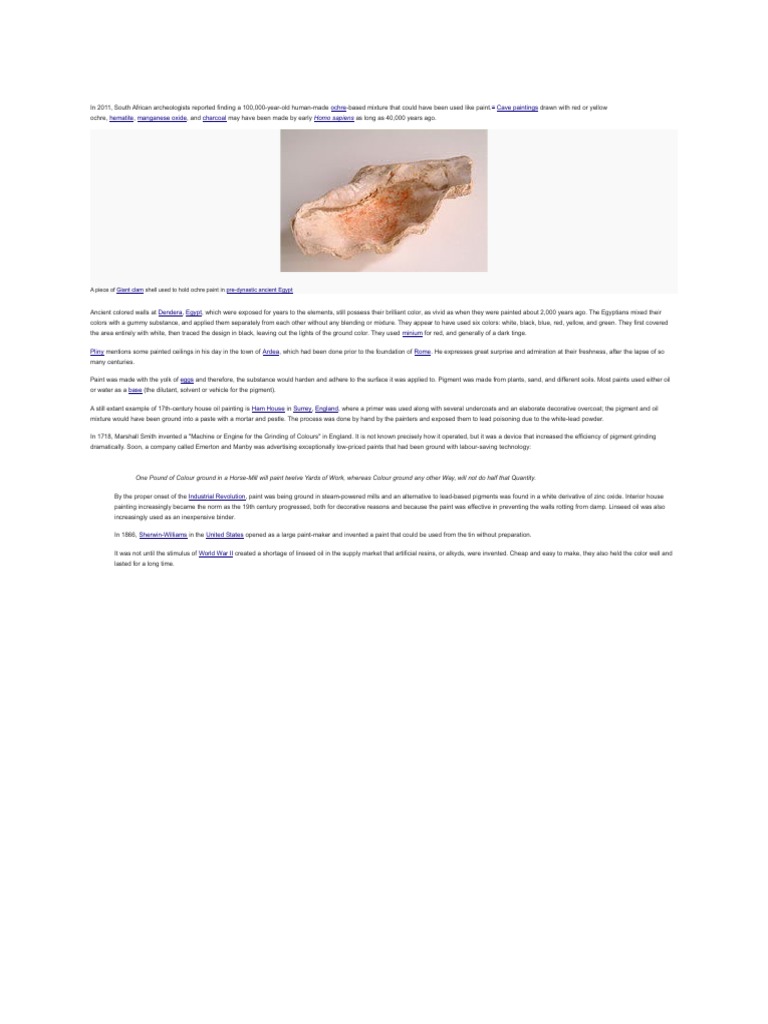 Ochre Cave Paintings Hematite Manganese Oxide Charcoal: Homo Sapiens ...