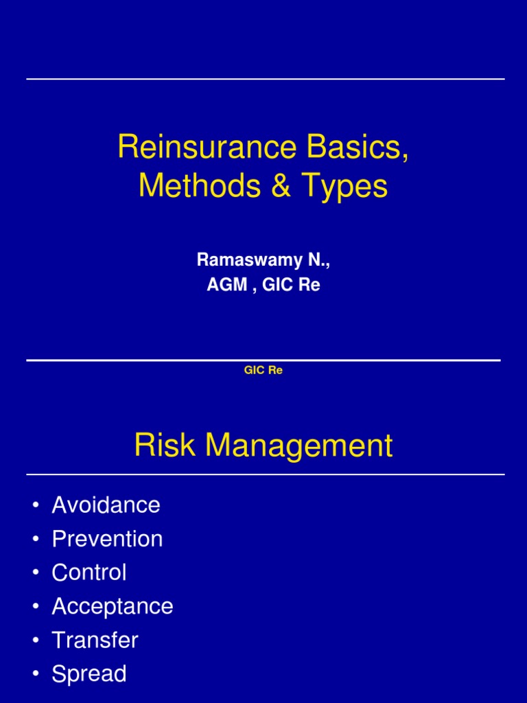 Reinsurance Basics and Methods Explained | PDF | Reinsurance | Insurance