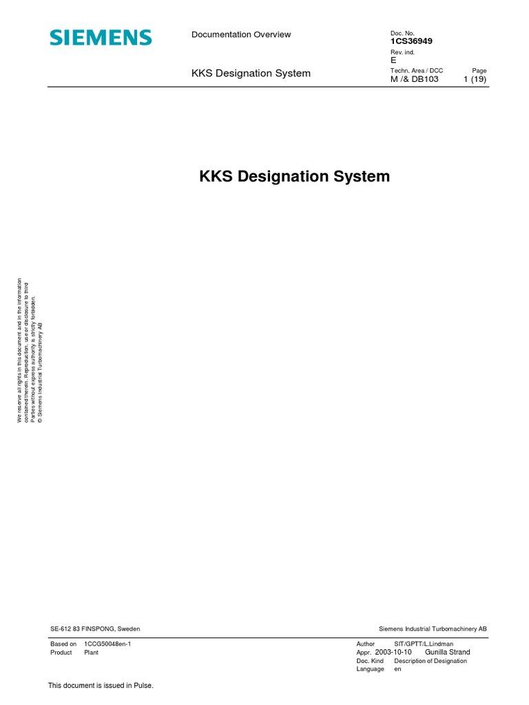 KKS Designation System | PDF | Hvac | Instrumentation