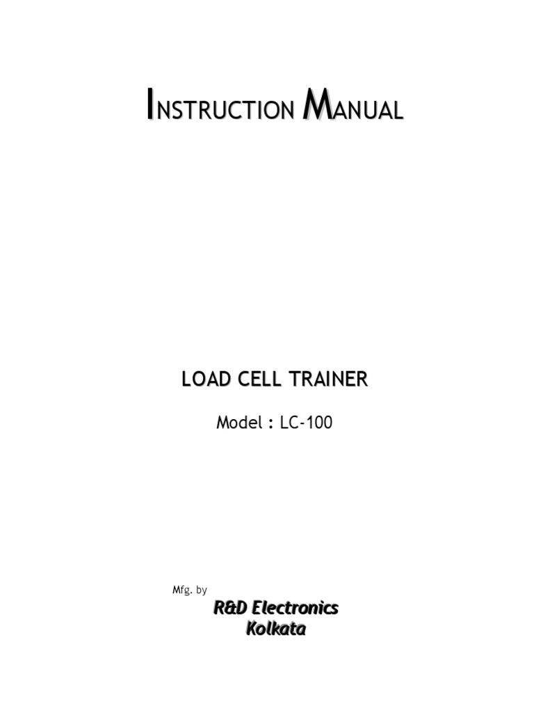 LC-10 LOAD CELL Trainer PDF | PDF | Switch | Electrical Engineering