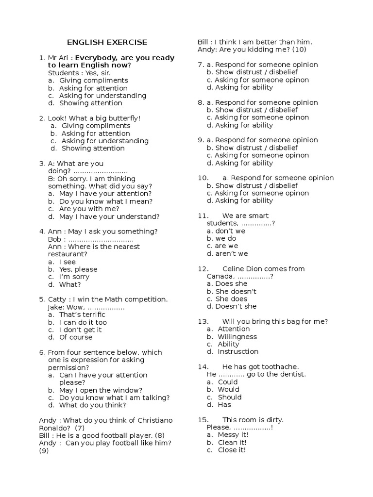 English Exercise: To Learn English Now? | PDF | Foods