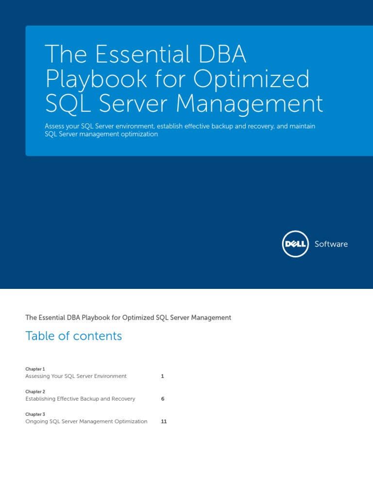 The Essential DBA Playbook For Optimized SQL Server Management Ebook ...