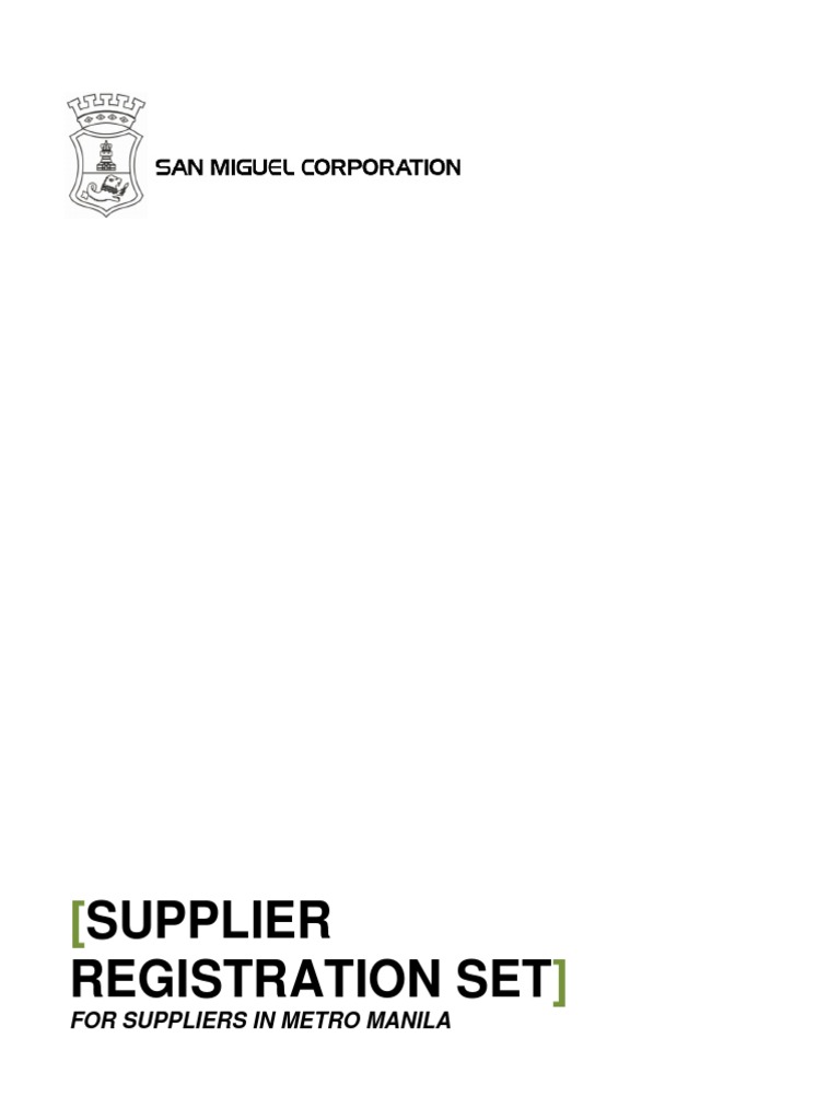 SMC Supplier Registration Guidelines (Metro Manila) - NEW 4152015 | PDF ...