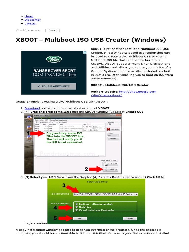 XBOOT - Multiboot ISO USB Creator (Windows) - USB Pen Drive Linux | PDF ...