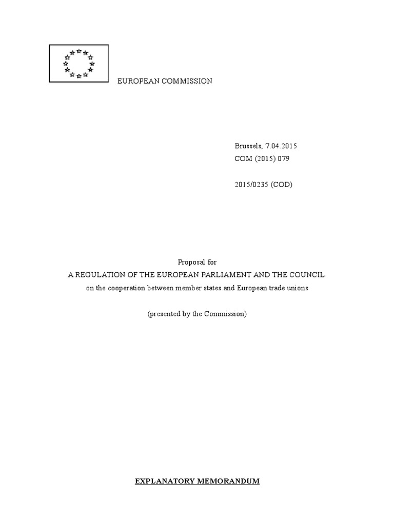 European Commission: Explanatory Memorandum | PDF | European Commission ...